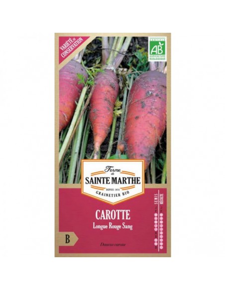 Carotte Longue Rouge Sang Bio - Saint Marthe